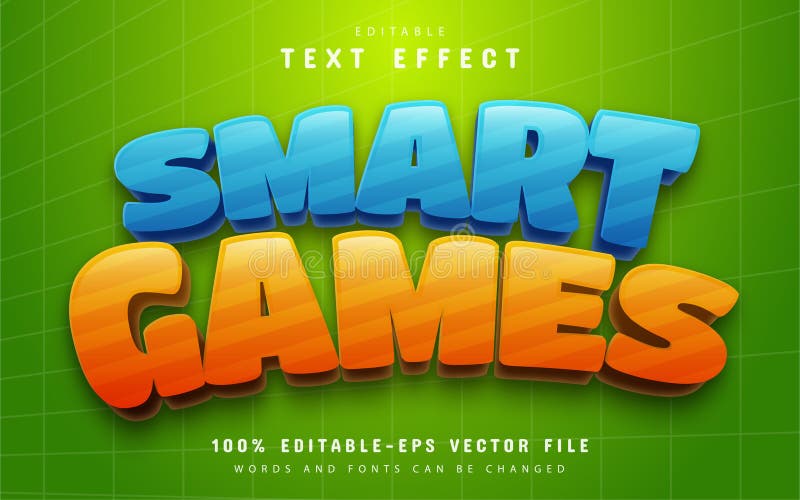 Smart Games Text Effect Editable Stock Vector - Illustration of people ...