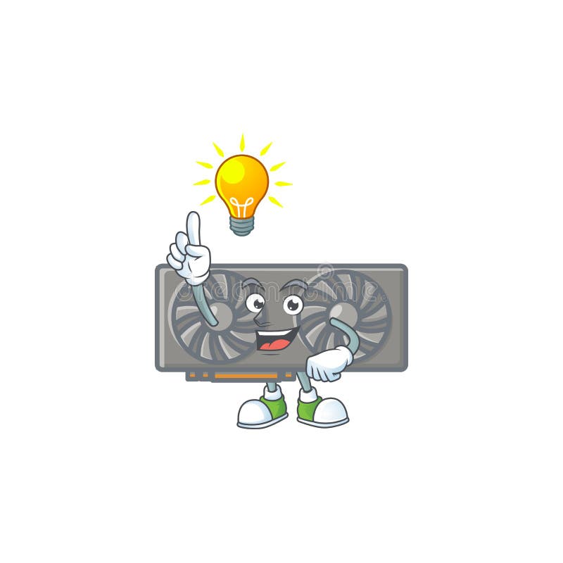 Smart Gaming VGA Card Cartoon Character Has an Idea Stock Vector ...