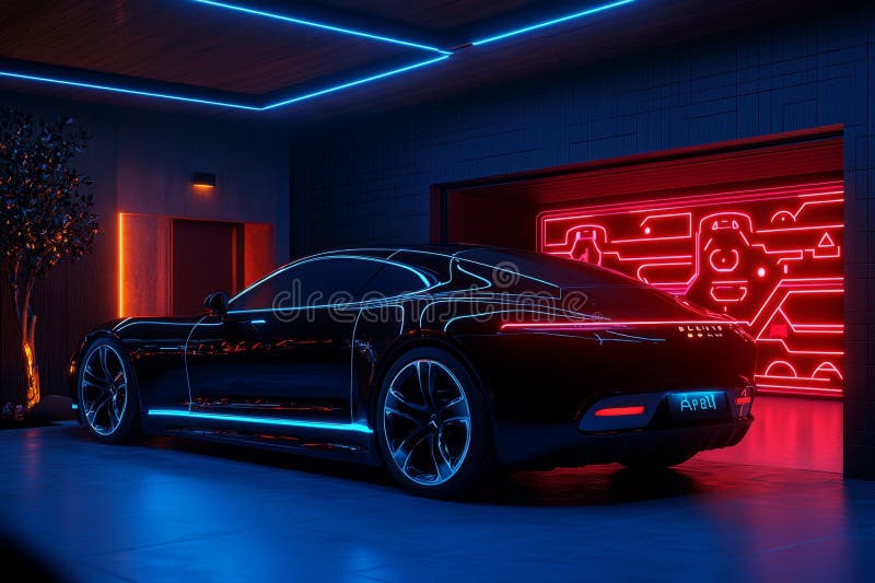 Smart Garage Automation is Highlighted in a Futuristic Illustration of ...