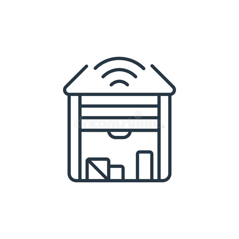 Smart Garage Icon Vector from Smart Home Devices Concept. Thin Line ...
