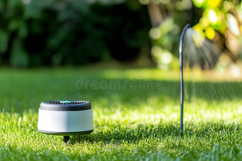 Smart Garden Irrigation Device on Grass for Efficient Lawn Watering ...