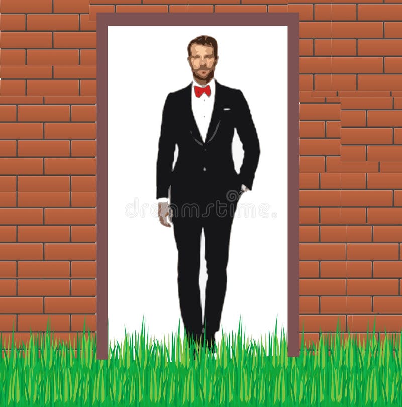 Smart Gentleman Art Illustration Drawing Stock Illustration ...