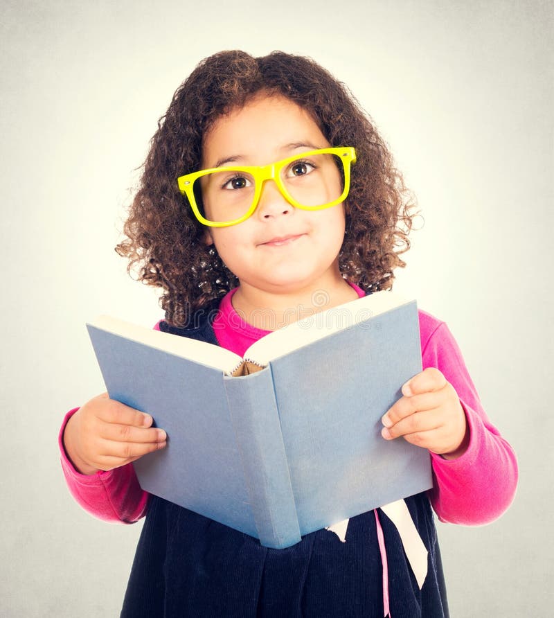 Smart girl stock image. Image of curly, careful, copy - 41182631