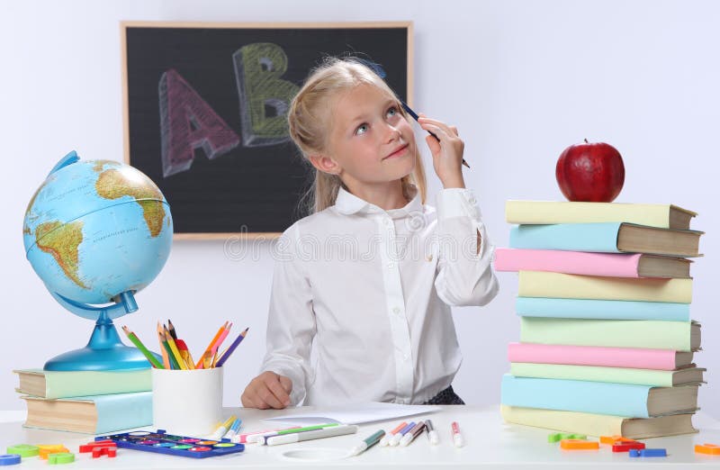 Smart girl stock photo. Image of happiness, blond, notebook - 77018322