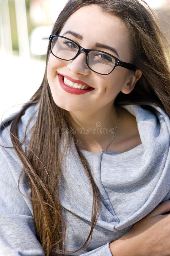 Smart girl portrait stock image. Image of smiles, goodlooking - 59650333