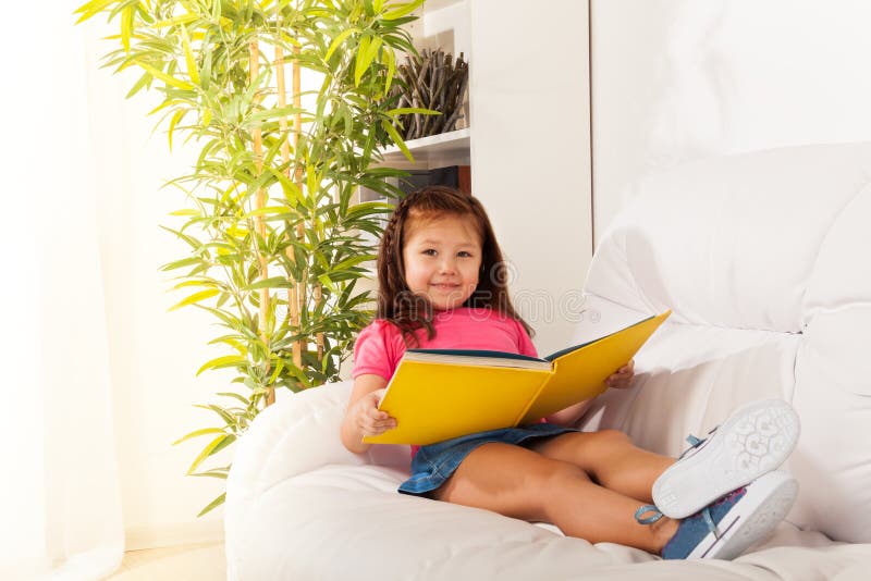 Smart girl reading stock photo. Image of interior, intelligence - 34072962