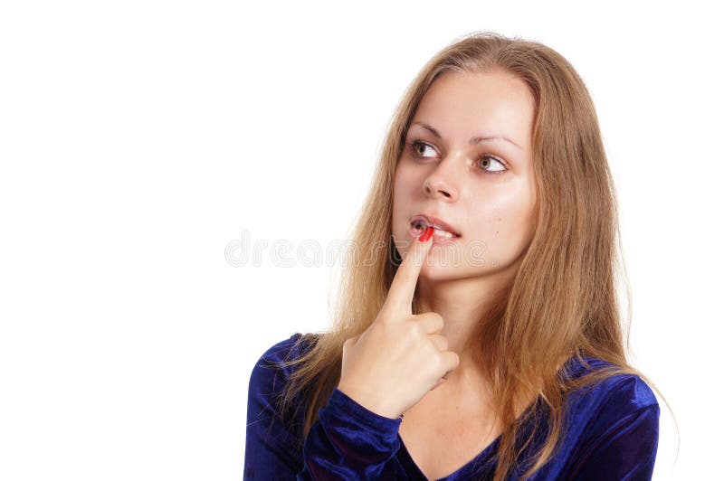 Smart girl on white stock image. Image of lifestyle, smart - 21789711