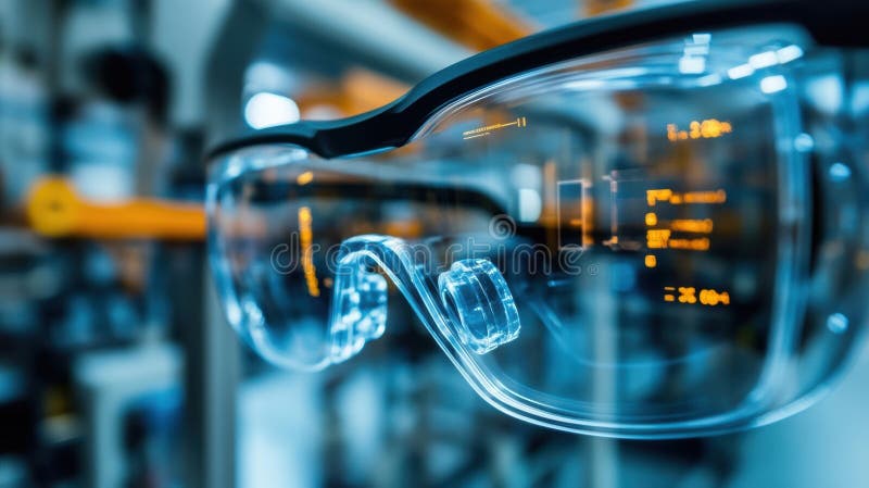 Smart Glasses Displaying Data in a Manufacturing Plant Stock Photo ...