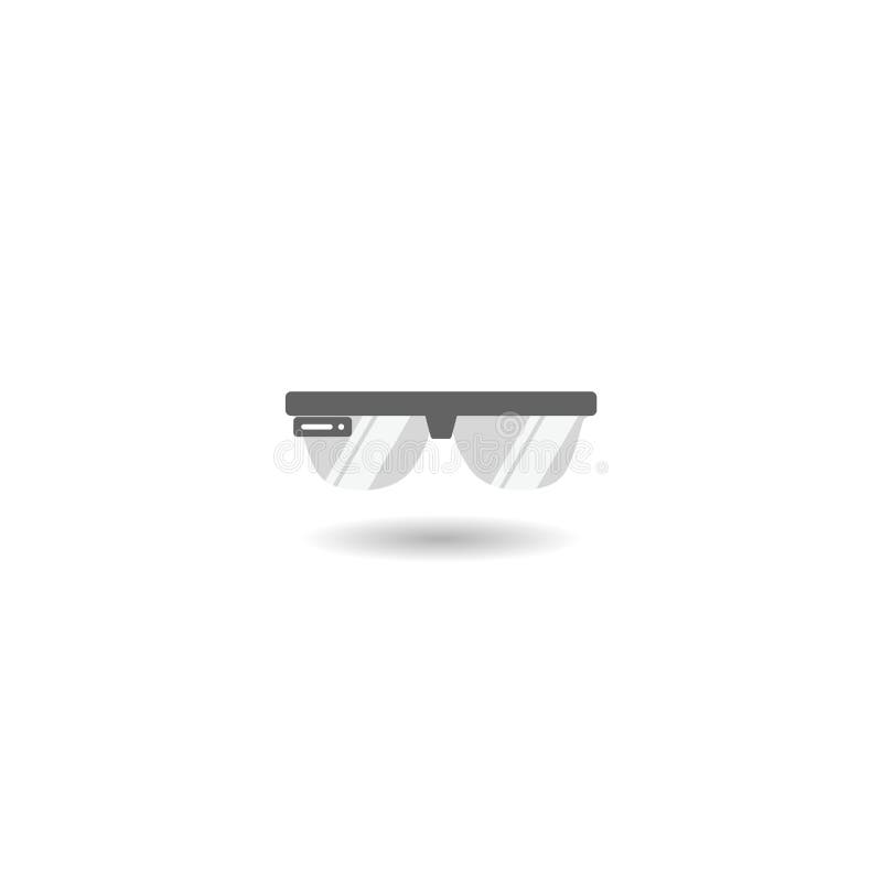 Smart Glasses Icon in Flat Style with Shadow Stock Vector ...
