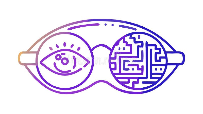 Smart Glasses Technology, Augmented Reality and Vision Interface, Vector Design Generative AI ...