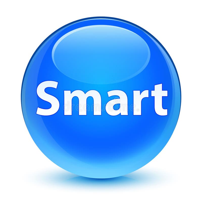 Smart Glassy Cyan Blue Round Button Stock Illustration - Illustration ...