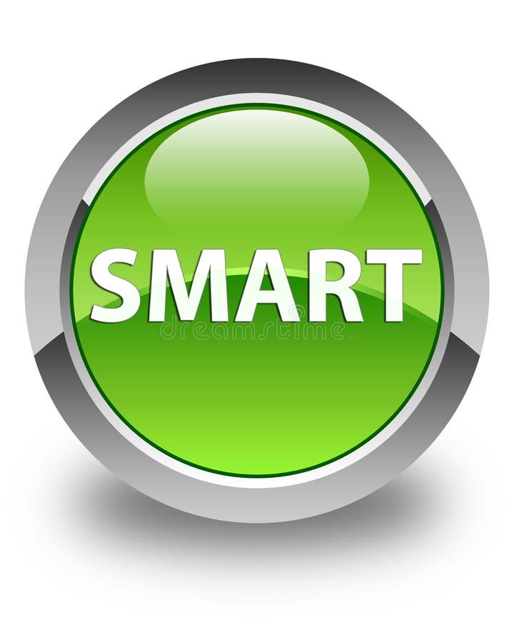 Smart Glossy Green Round Button Stock Illustration - Illustration of ...