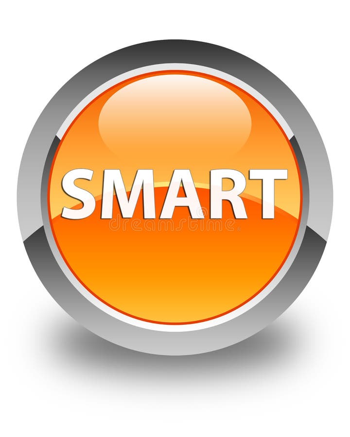 Smart Glossy Orange Round Button Stock Illustration - Illustration of ...