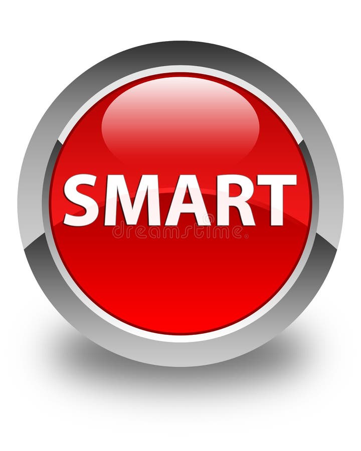 Smart Glossy Red Round Button Stock Illustration - Illustration of ...