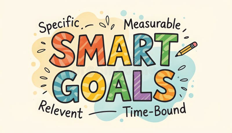 SMART Goal Acronym Concept with 3D Letters and Floating Labels Stock ...