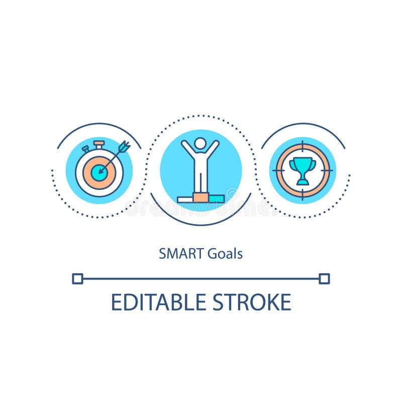 Smart goals concept icon stock vector. Illustration of drawing - 196990770