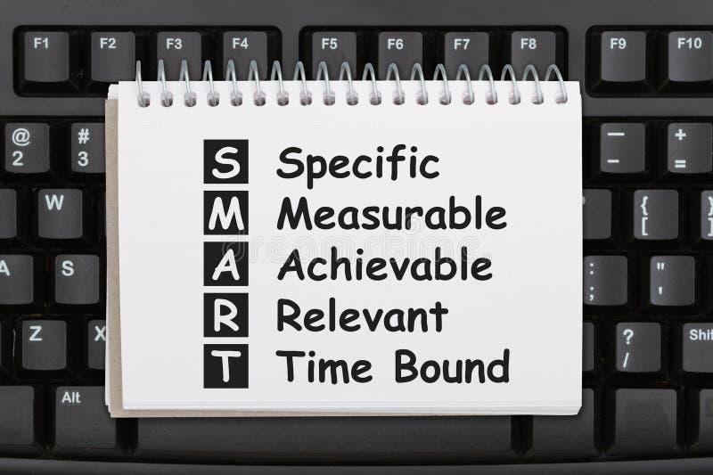 Smart Goals Message on a Notepad on a Computer Keyboard Stock Photo ...