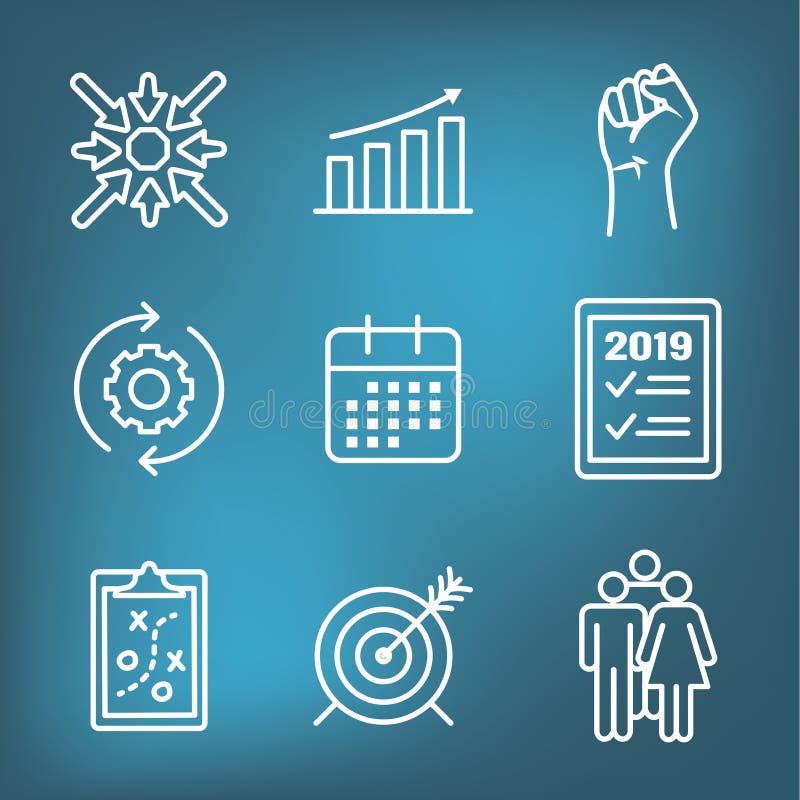 2019 SMART Goals Vector Graphic with Smart Goal Keywords Stock Vector ...