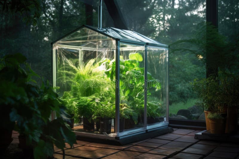 Smart Greenhouse Controlling Temperature and Humidity Stock ...