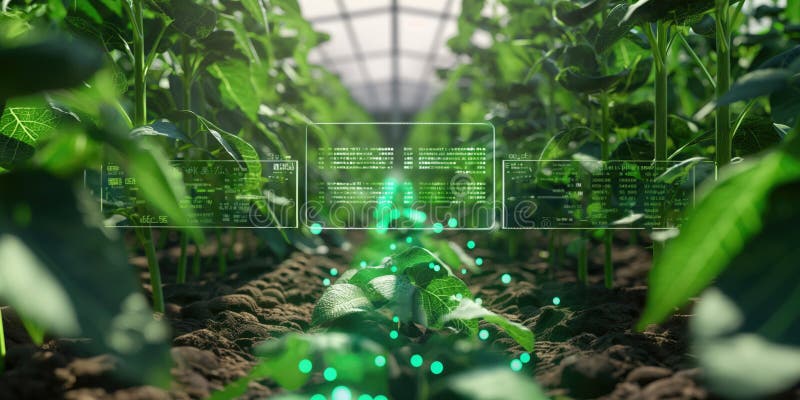 Smart Greenhouse with Digital Monitoring. Stock Photo - Image of soil ...