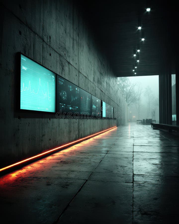 Smart Grid Command Interface in Modern Industrial Office Interior Stock ...