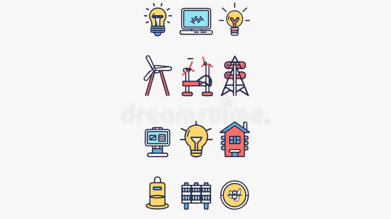 Smart Grid Energy Icon for Sustainable Technology Solutions Stock ...