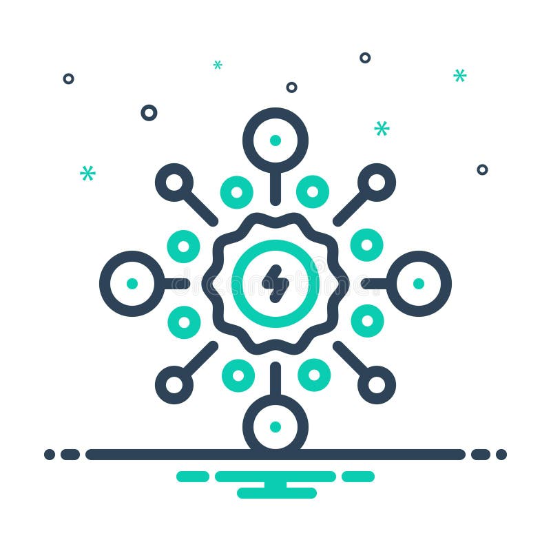 Mix Icon for Smart Grid, Grid and Technology Stock Illustration ...