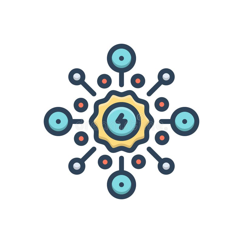 Color Illustration Icon for Smart Grid, Grid and Source Stock ...