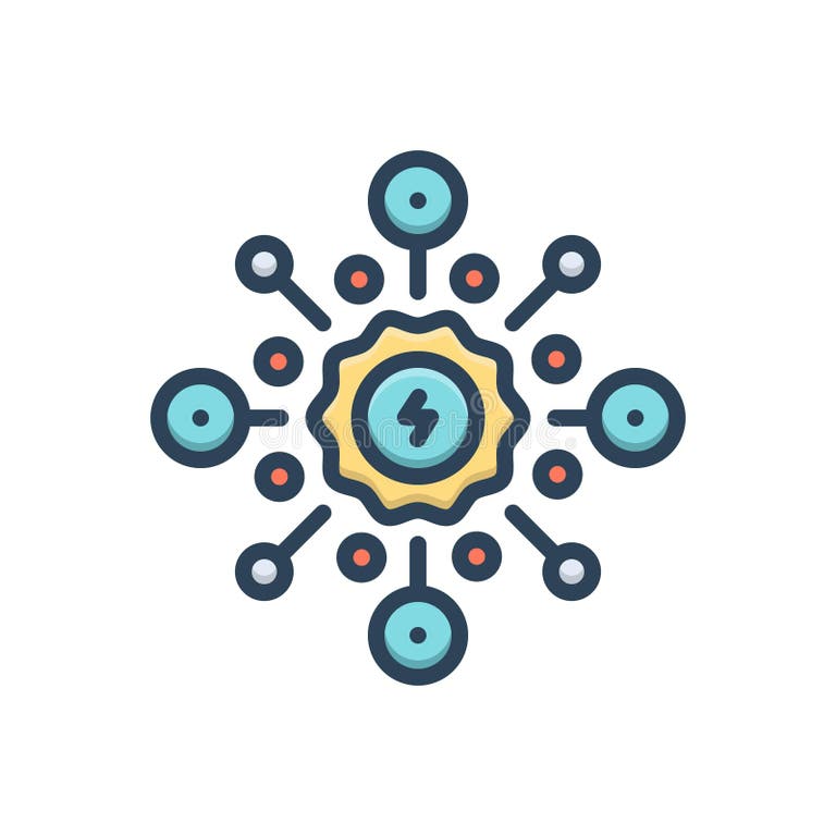 Color Illustration Icon for Smart Grid, Grid and Source Stock ...