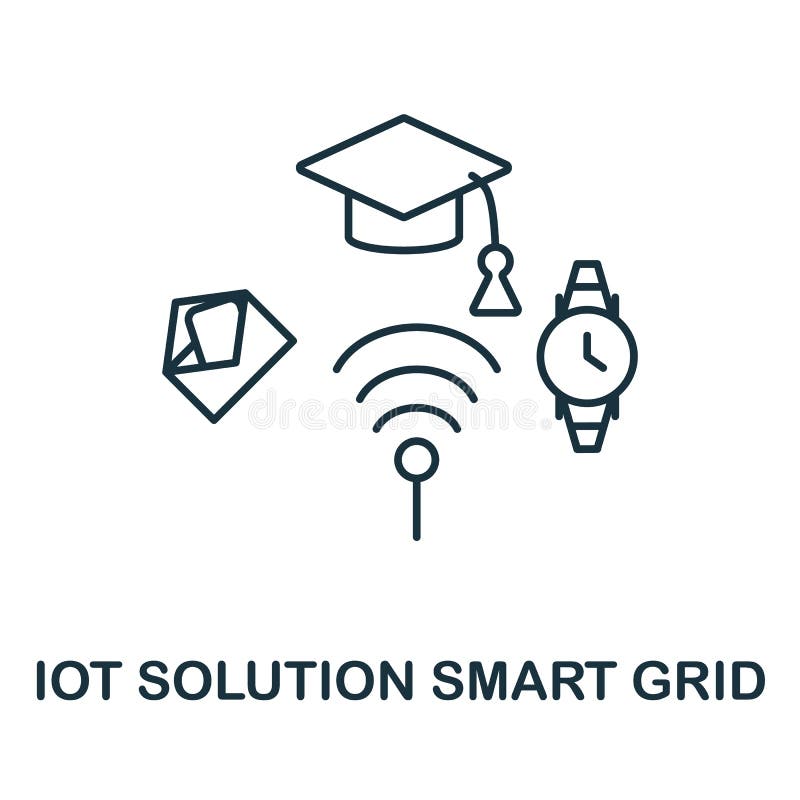 Smart Grid Icon. Line Element from Iot Solution Collection. Linear ...