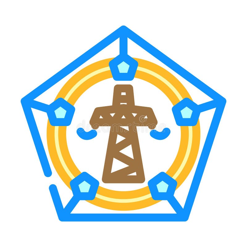 Smart Grid Industry 4 Color Icon Vector Illustration Stock Vector ...