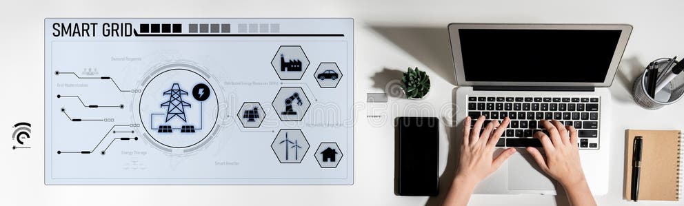 Smart Grid Infrastructure and Renewable Energy Integration Latch Stock ...