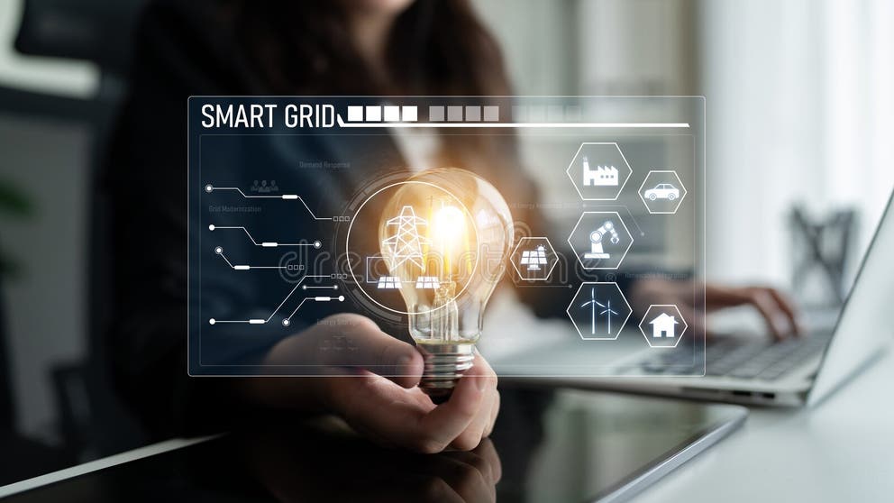 Smart Grid Infrastructure and Renewable Energy Integration Latch Stock ...