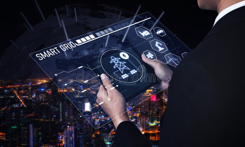 Smart Grid Infrastructure and Renewable Energy Integration Vouch Stock Photo - Image of ...