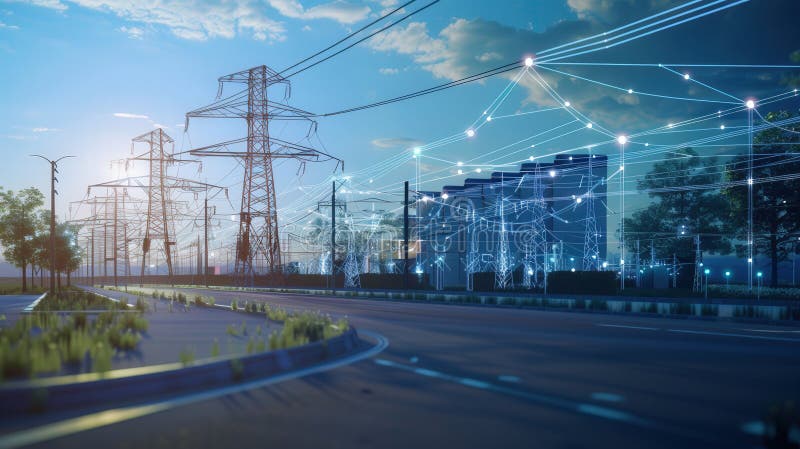 Smart Grid Systems Advanced Electricity Supply Stock Image - Image of ...