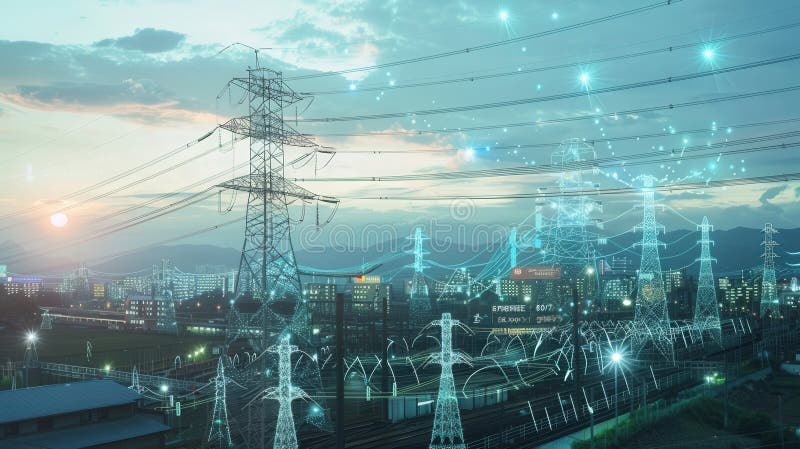 Smart Grid Systems Advanced Electricity Supply Stock Image - Image of ...