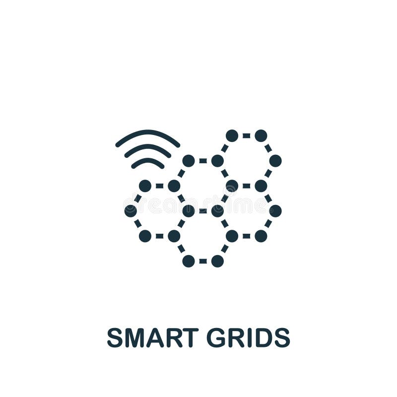 Smart Grids Icon. Monochrome Simple Sign from Digitalization Collection ...