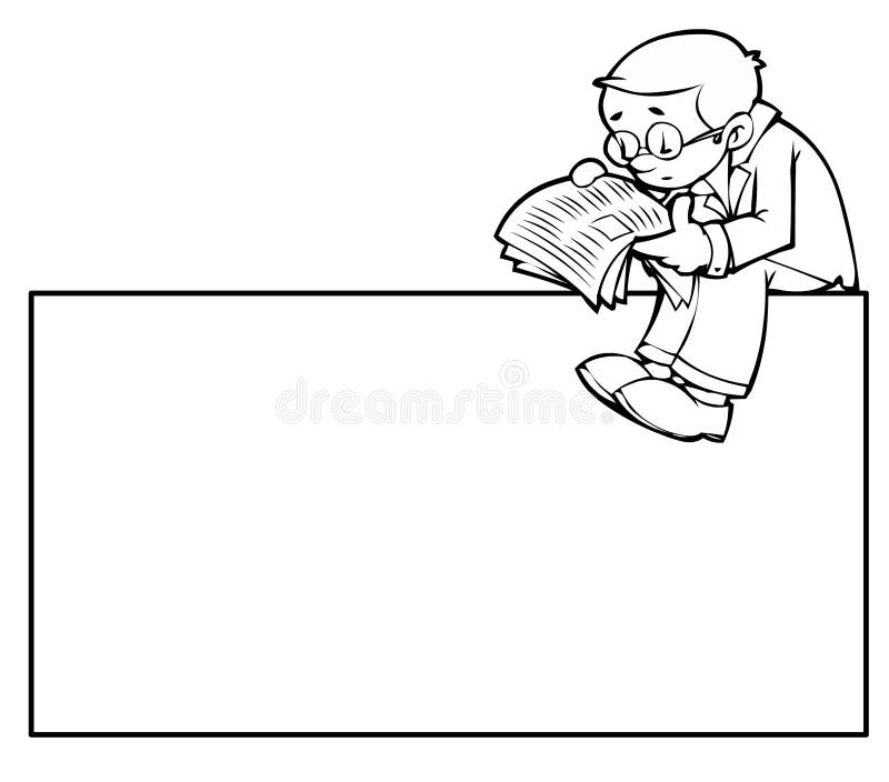 Smart guy and banner stock illustration. Illustration of info - 2871398