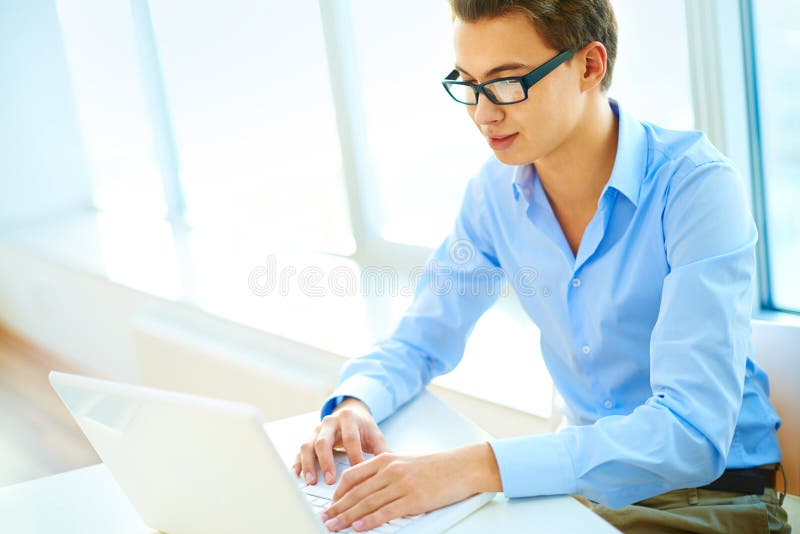 Smart guy stock image. Image of male, portable, positive - 32735555