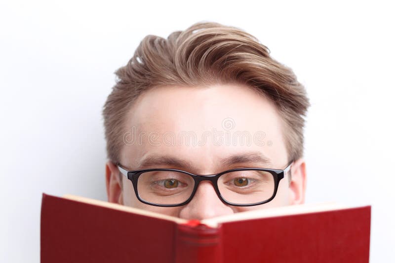 Smart Guy Involved in Reading Stock Photo - Image of hands, male: 55305476