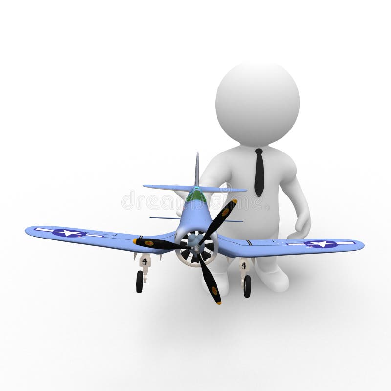 Smart 3D Figure Finding the Way Stock Illustration - Illustration of ...