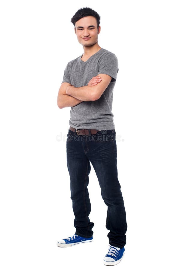 Smart Guy Posing with Confidence Stock Image - Image of casual, cool ...