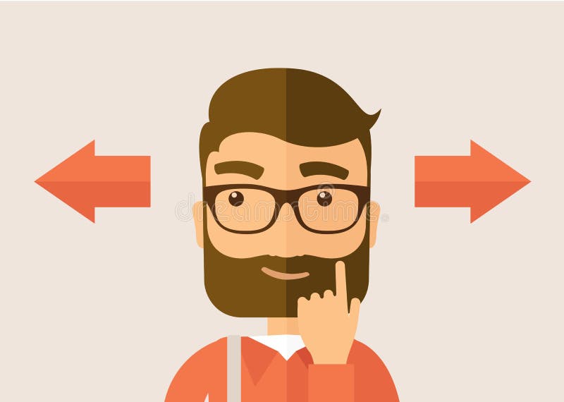 Smart Guy Thinking of Choice Stock Vector - Illustration of employment ...