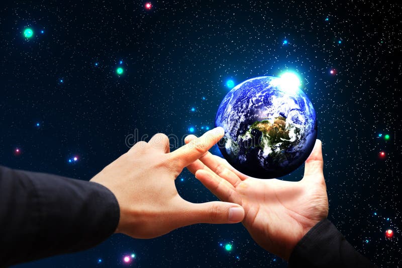 Hand Hold the Digital World Stock Image - Image of technology, earth ...