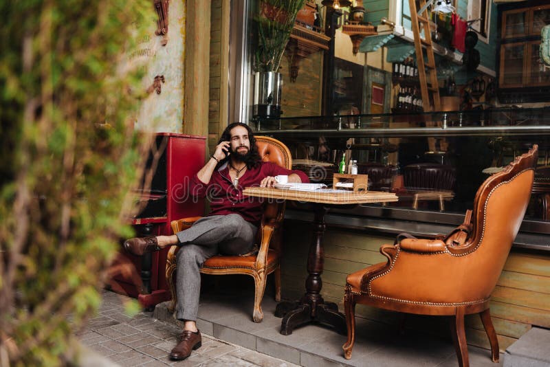 Smart Handsome Man Making a Call Stock Image - Image of call ...