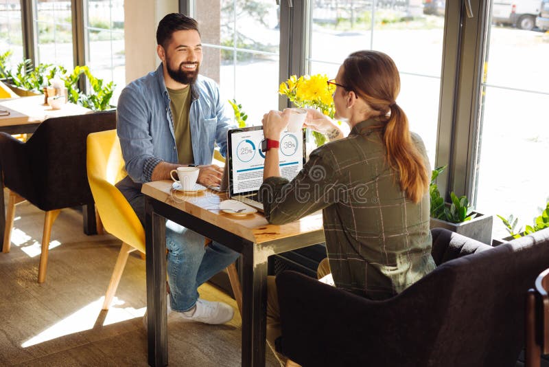 Smart Handsome Men Speaking about the Project Stock Image - Image of ...