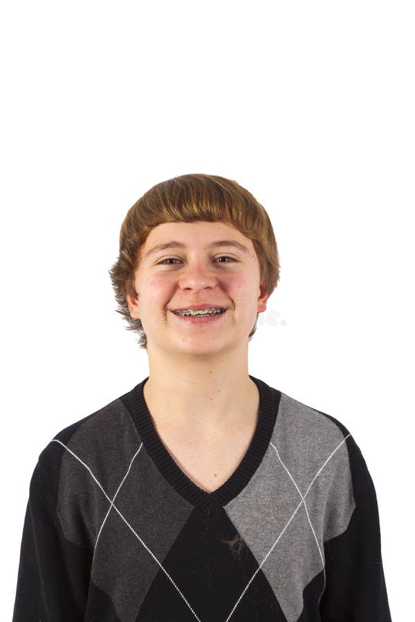 Smart Happy Teen Boy Posing in Studio Stock Photo - Image of natural ...