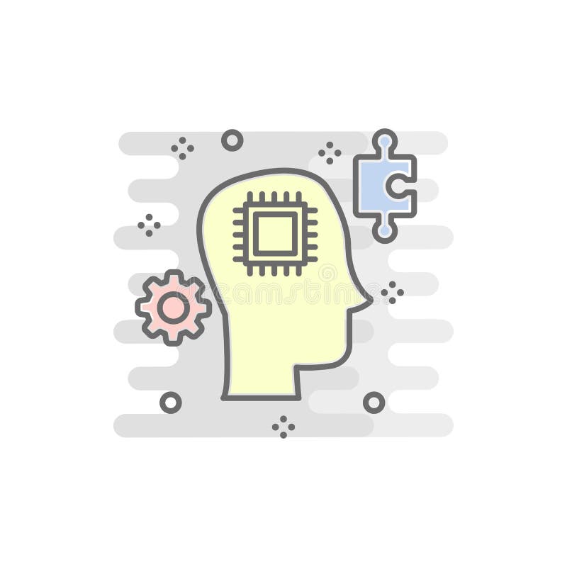 Smart Head Colored Icon. Element of Colored Smart Technology Icon for ...