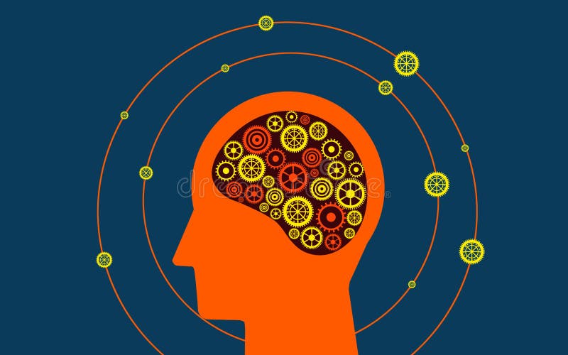 Smart Head with Gears Artificial Intelligence Concept; Gear Symbol ...