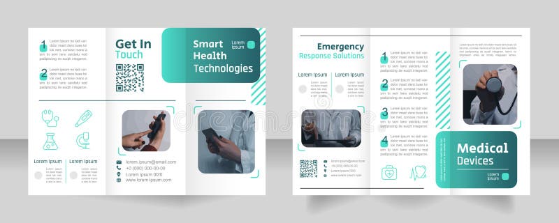 Smart Health Technologies Trifold Brochure Template Design Stock Vector ...
